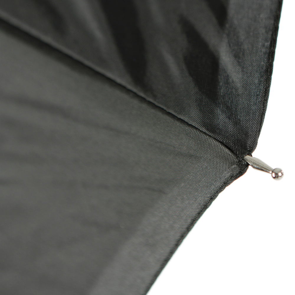Compact Collapsible Umbrella - Optical White Satin with Removable Blac