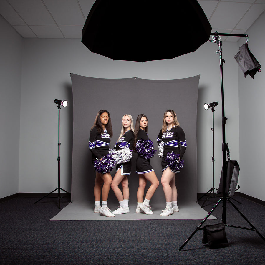 X-Drop Pro Wrinkle-Resistant Sweep Backdrop Kit - Neutral Gray (8' x 1