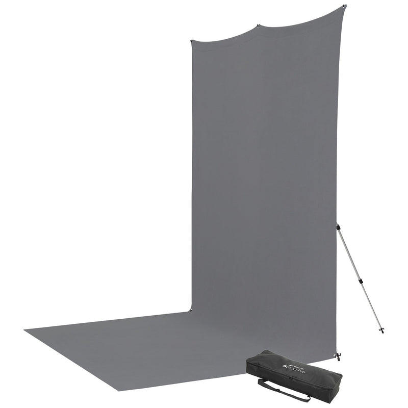 X-Drop Pro Wrinkle-Resistant Sweep Backdrop Kit - Neutral Gray (8' x 1